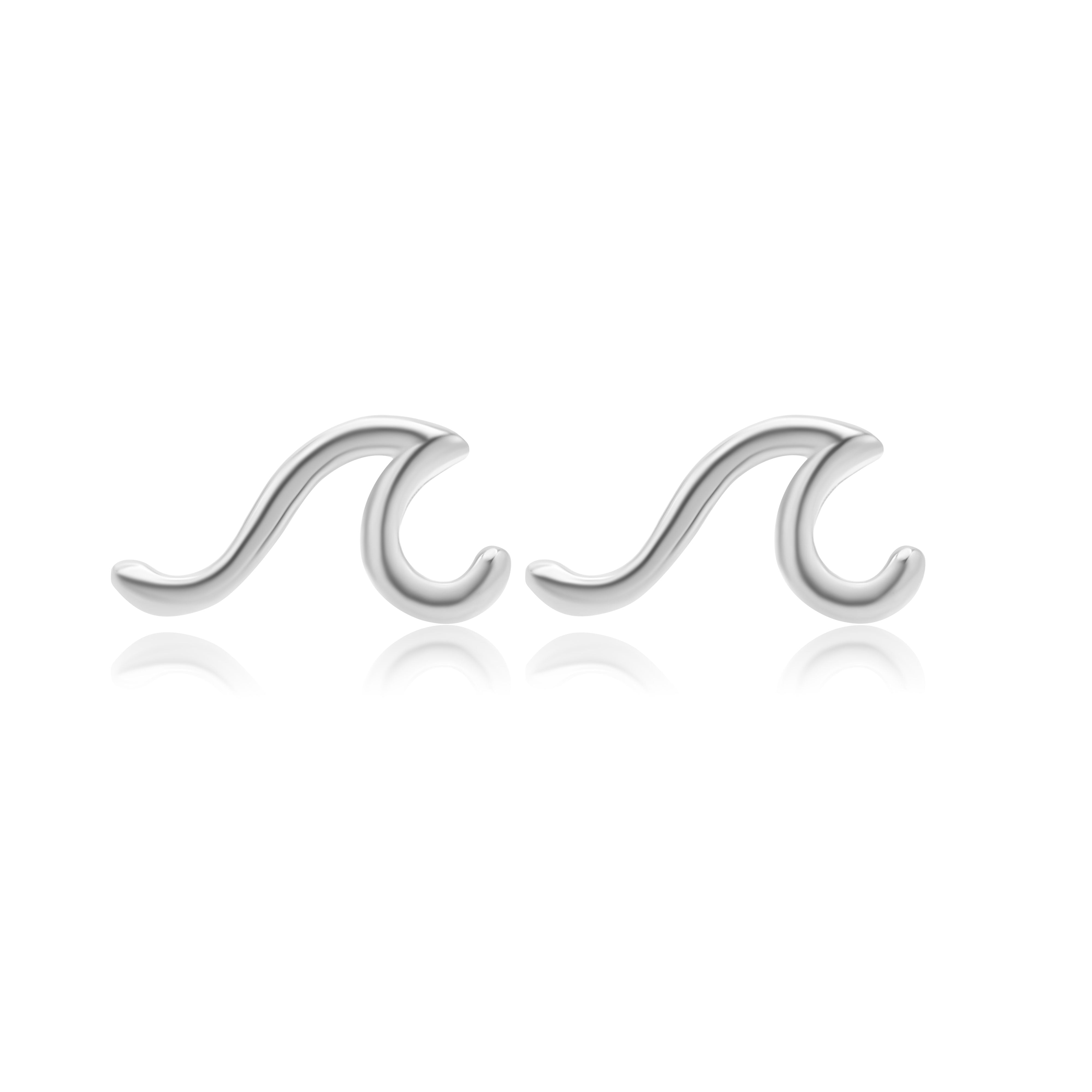 Wave Silver Studs – MiKi Jewellery