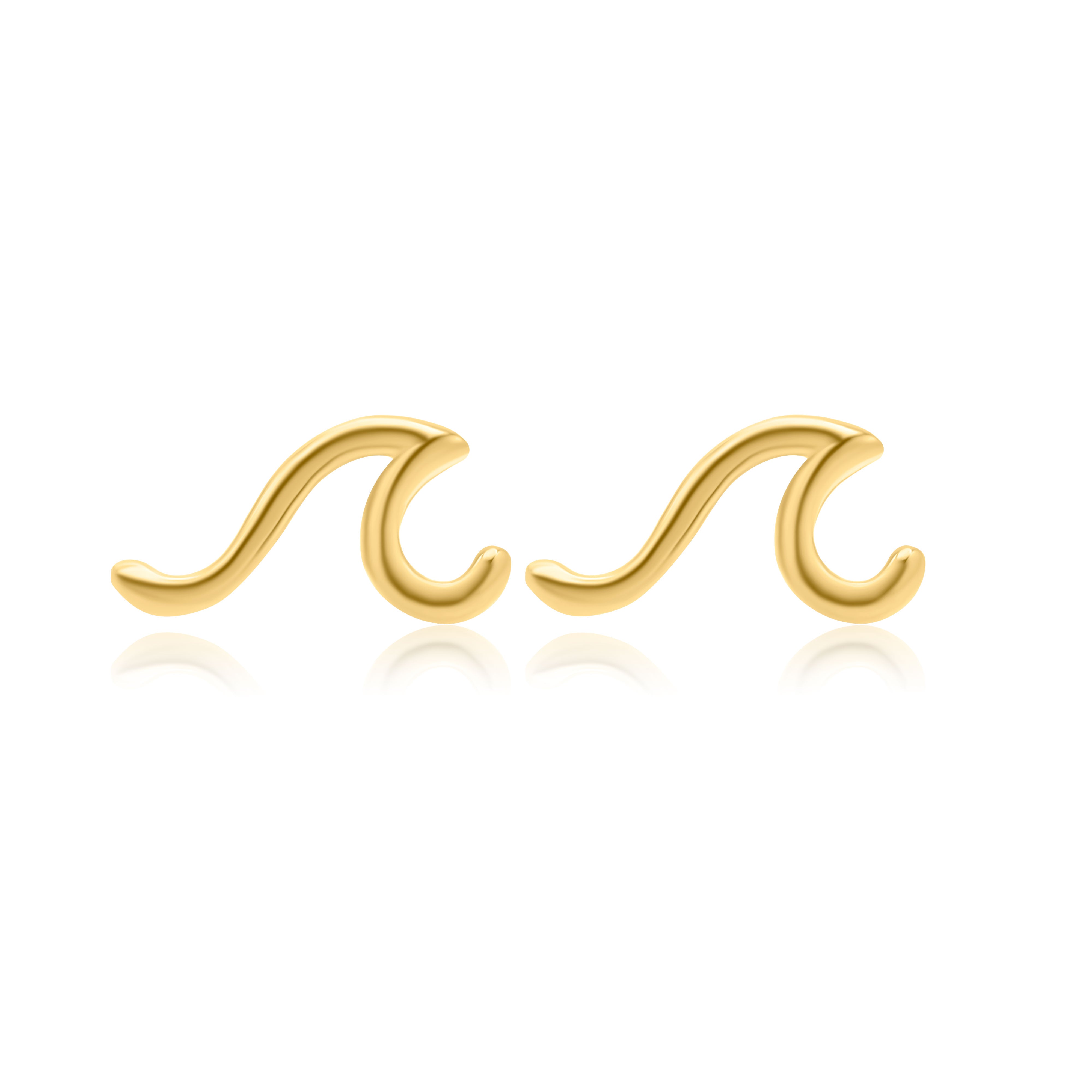 Wave Gold Studs – MiKi Jewellery